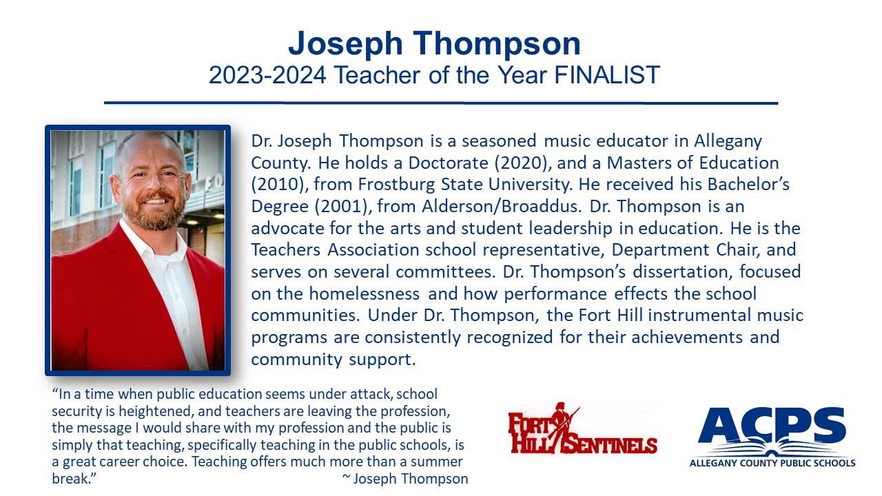 Teacher of the Year Program / Joseph Thompson